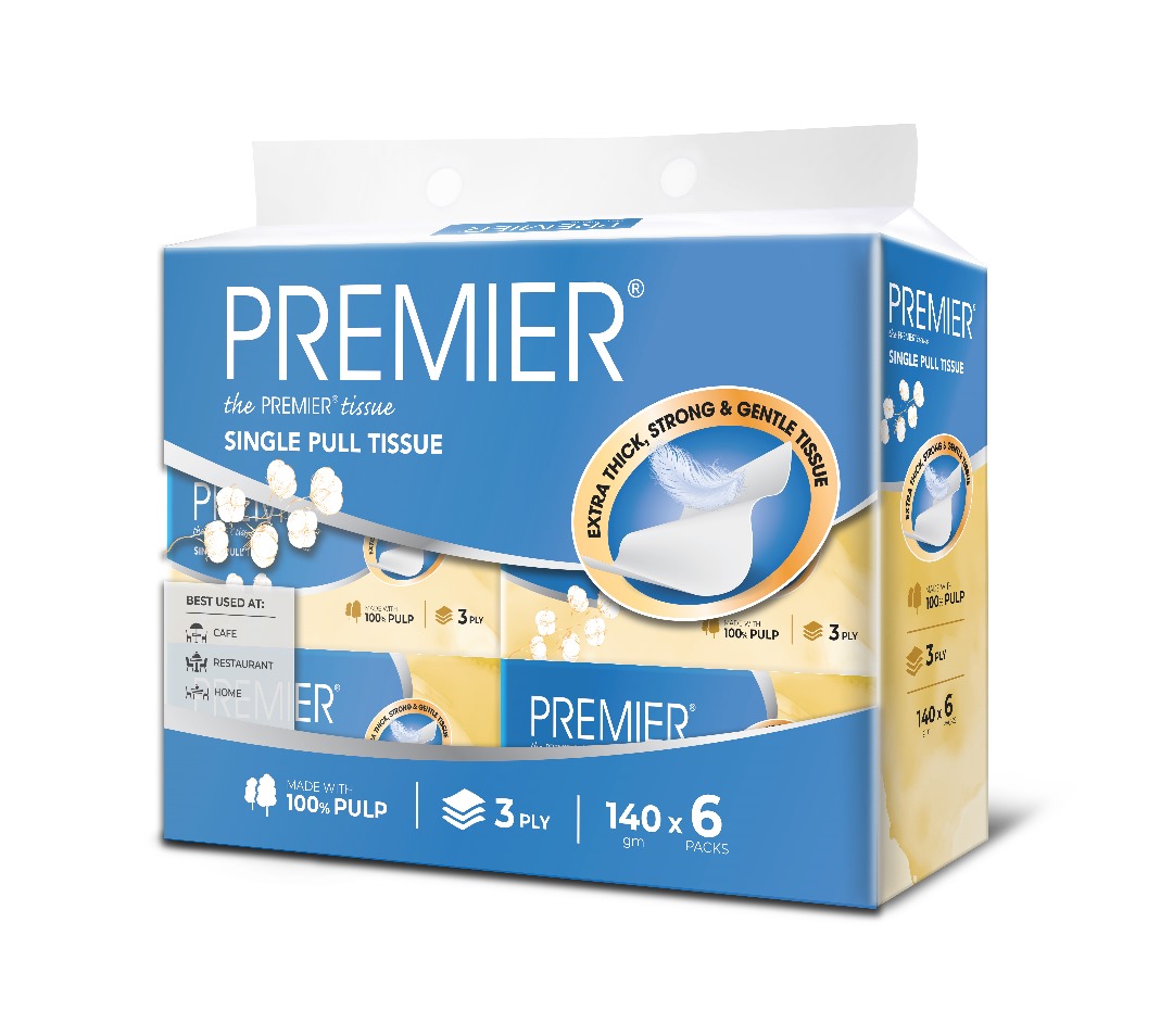 Premier Single Pull Tissue (SPT) 3 PLY (140 Gram x 6 Packets) | Shopee ...