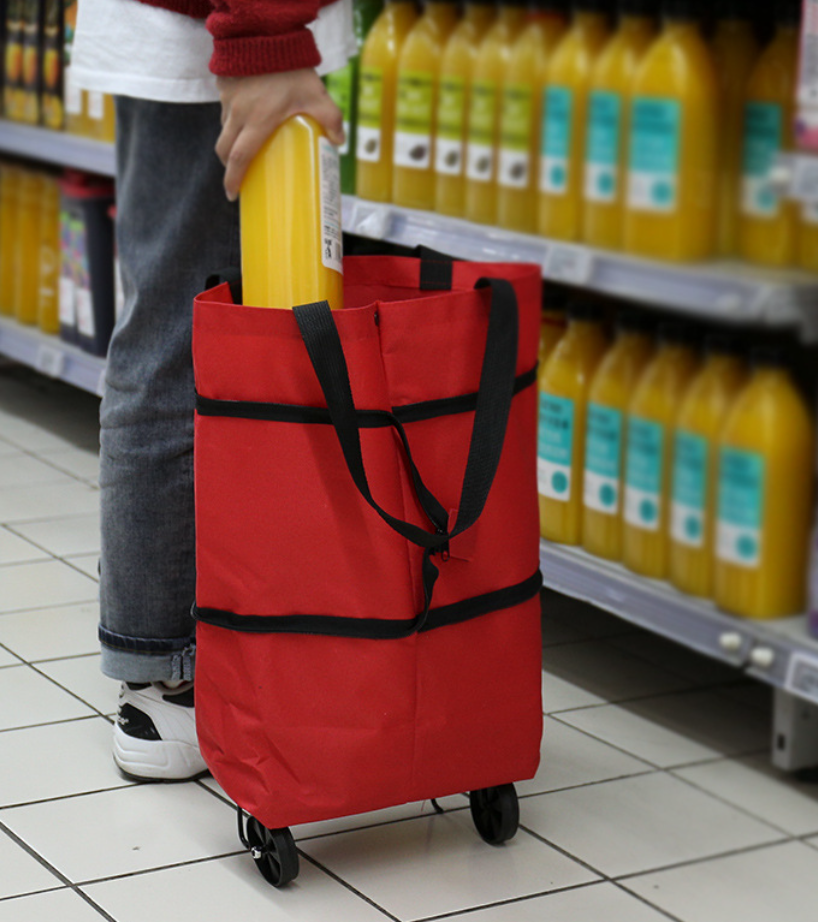 Portable Folding Shopping Bag Hand-held Shopping Cart Bag Groceries Bag ...