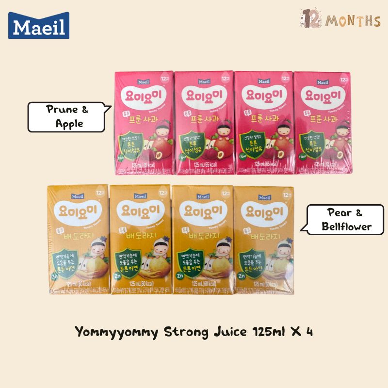 MAEIL Strong Juice 125ml X 4 (Prune & Apple/ Pear & Bell Flower) | Shopee Malaysia