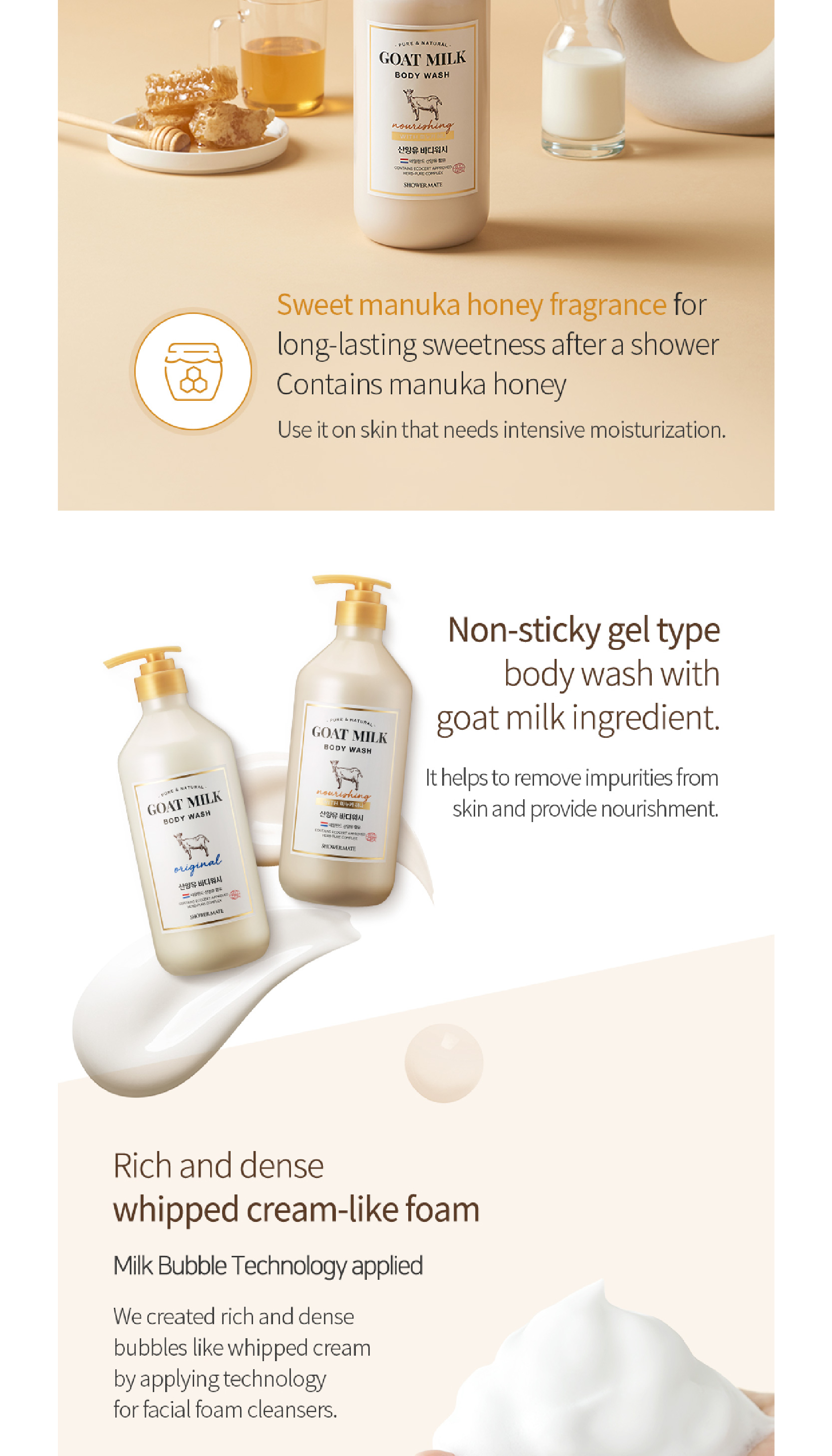 Showermate Goat Milk Body Wash - Manuka Honey (800ml) | Shopee Malaysia