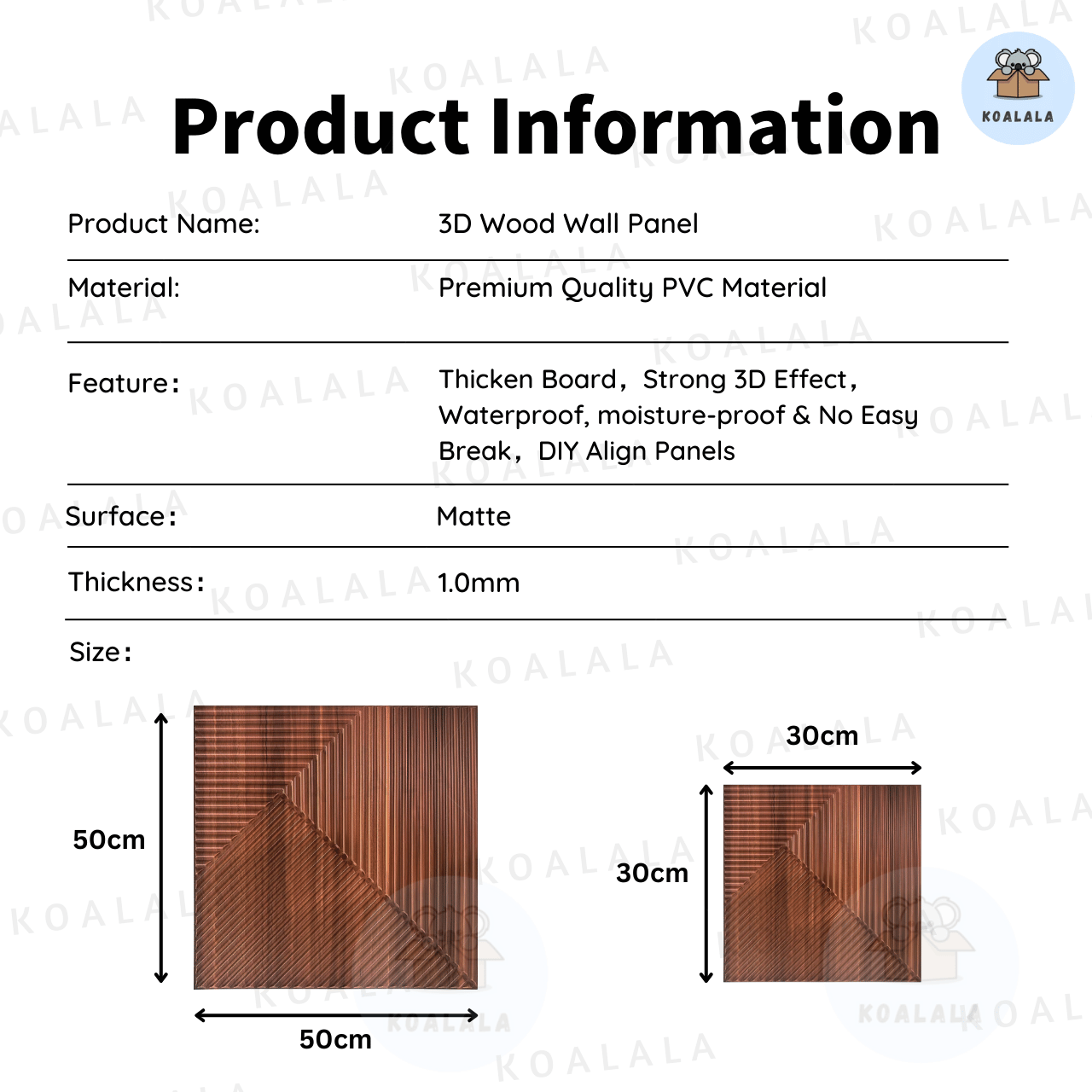 50x50cm PREMIUM WOODEN Lattice 3D WALLPANEL Dinding Mewah Ruang Tamu ...