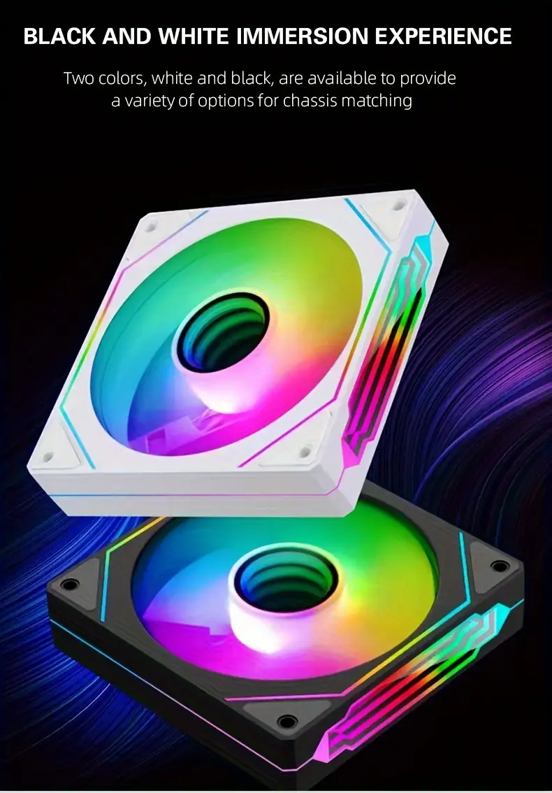 GSL Prism 4 Pro White 5V ARGB PWM 12CM Casing Fan Cooling Fan Support ...