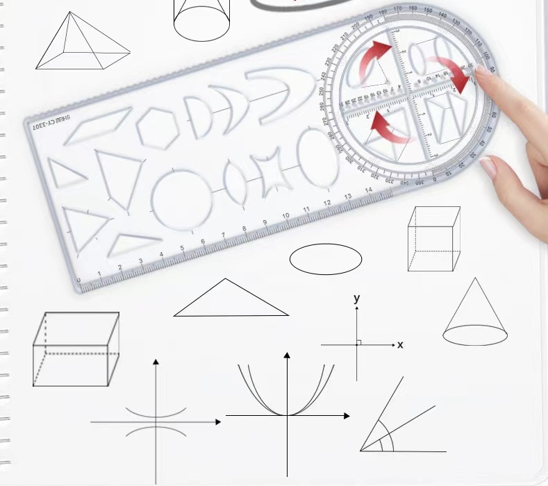 Multifunction Ruler Transparent Creative Triangle Drawing Geometric ...