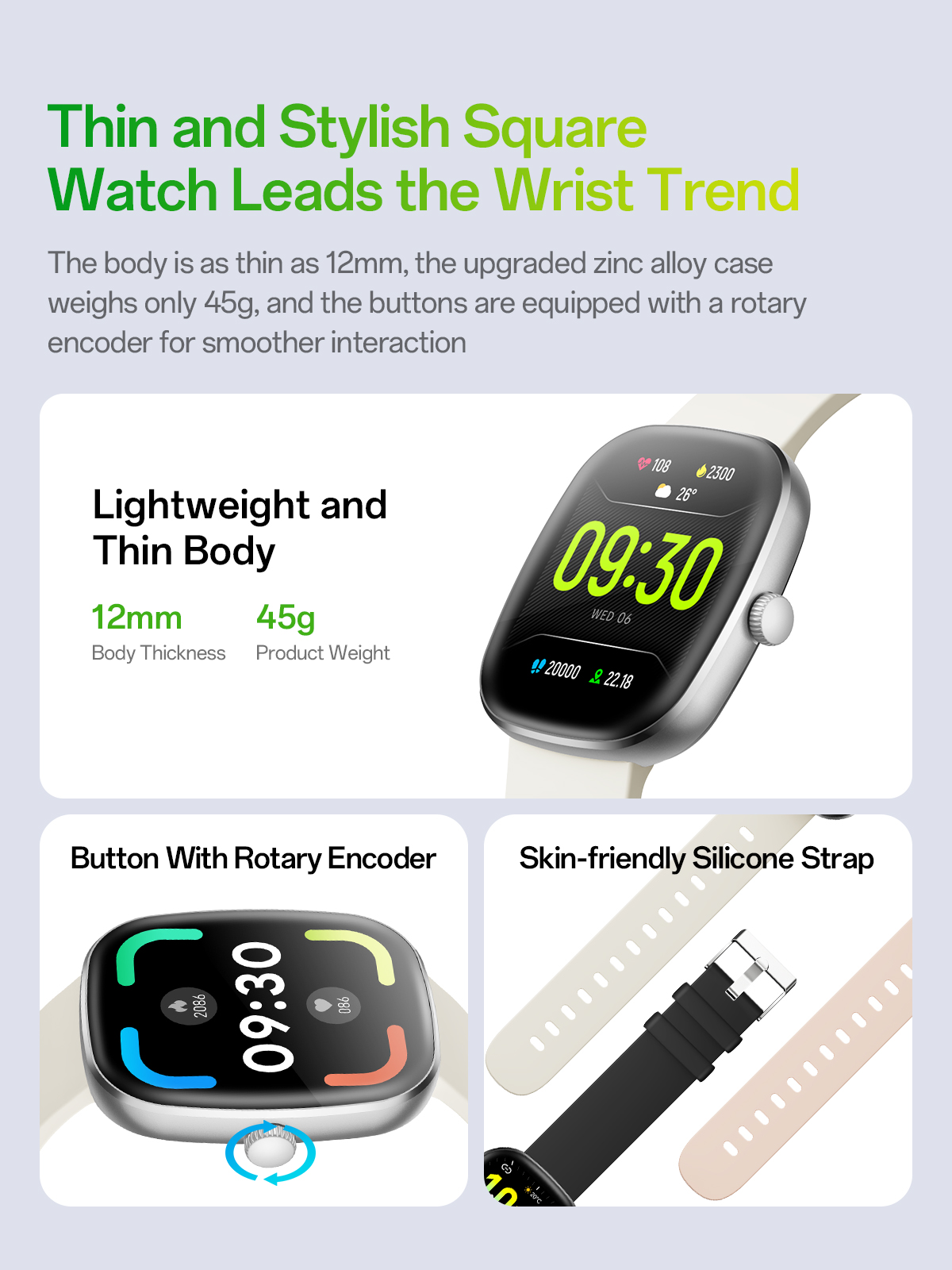 Aolon&Huafit S7 Smart Watch 1.85"HD Full Touch Screen Bluetooth WA Call ...