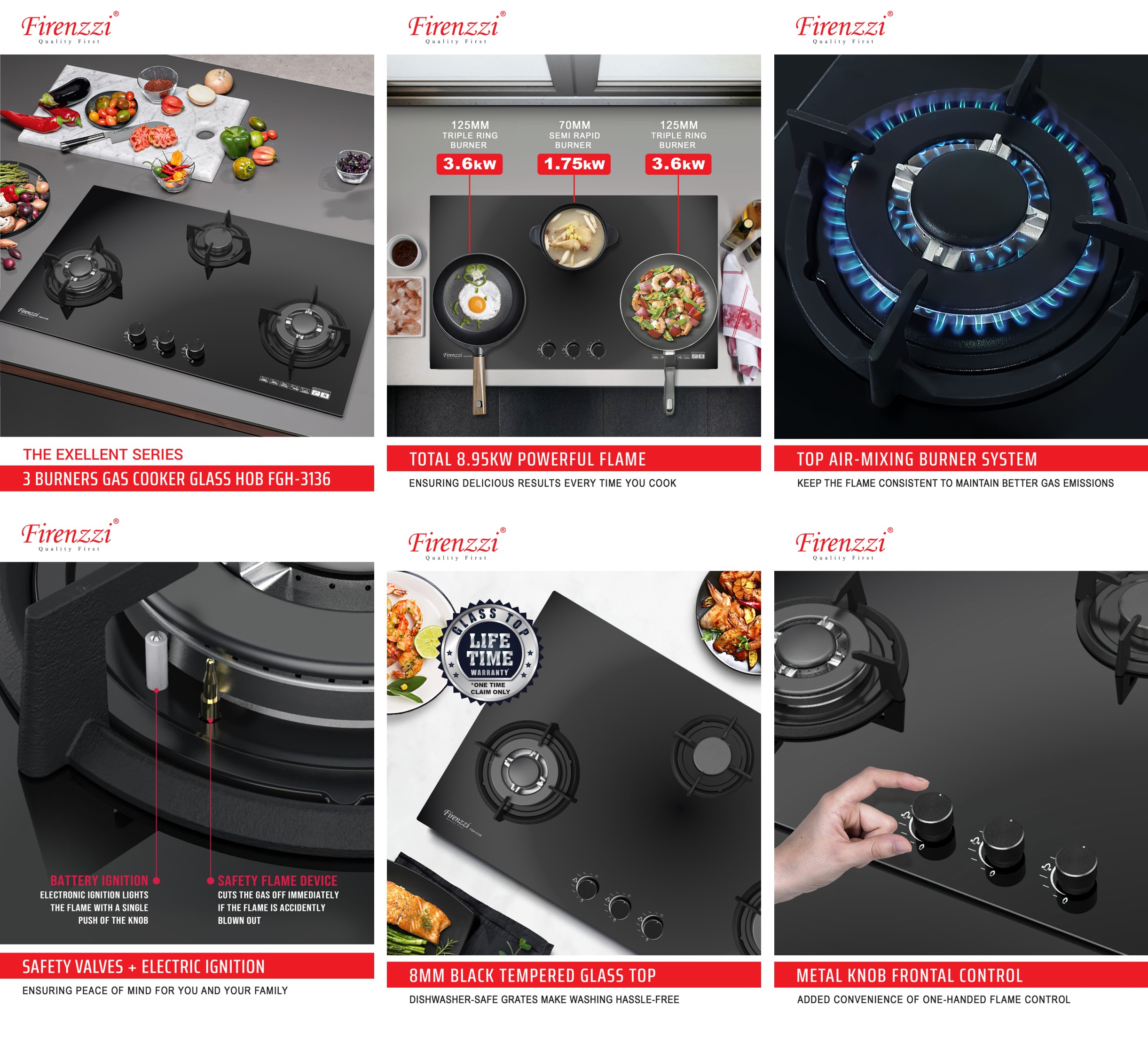 【FREE CAP + DUCTING】FIRENZZI FCH-9368 ACX Cooker Hood 1490 m³/hr (Auto ...