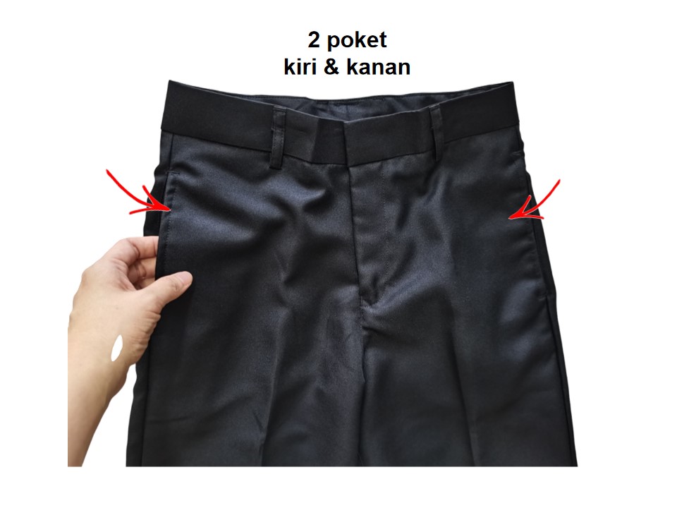 Seluar Slack Hitam Flat Front untuk Sekolah atau Formal (480HEX) Brand ...