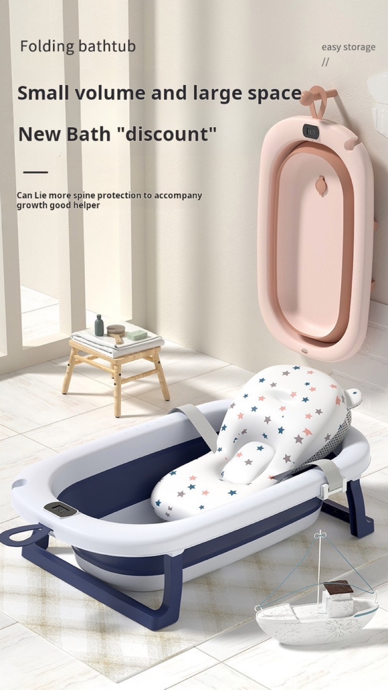 Extra Large Newborn Baby Themometer Bath Tub with bathnet Foldable ...
