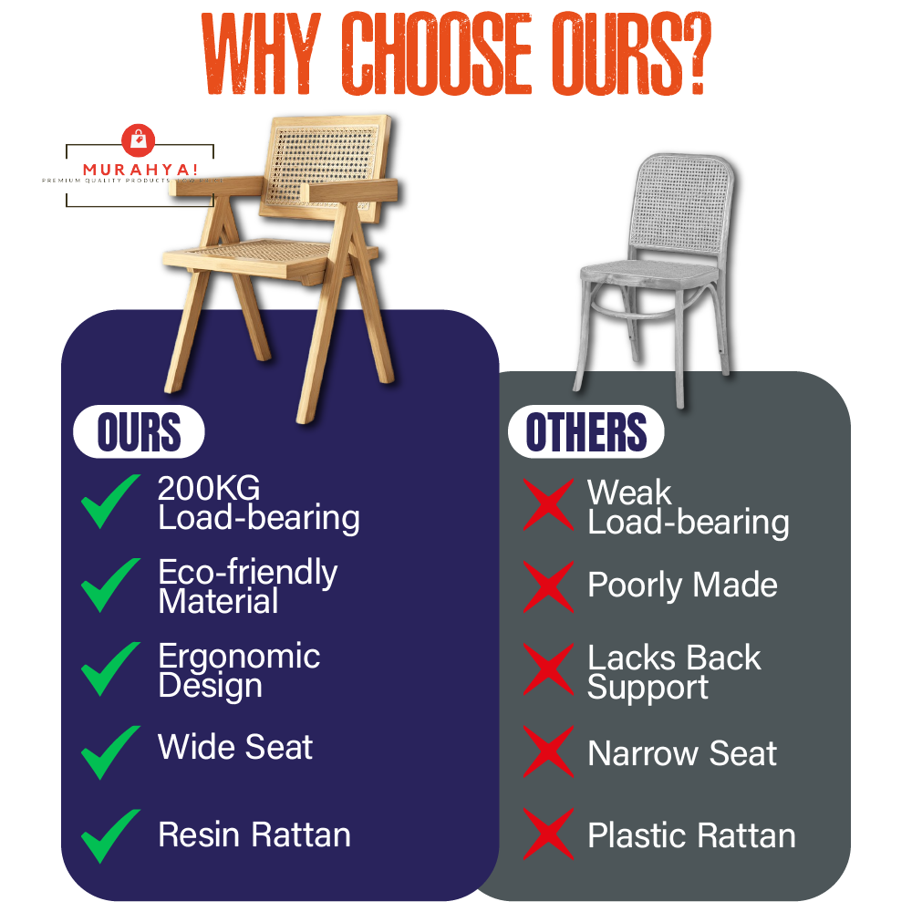 Kerusi Rotan Klasik Rattan Chair Nordic Dining Chair Rattan Kerusi ...