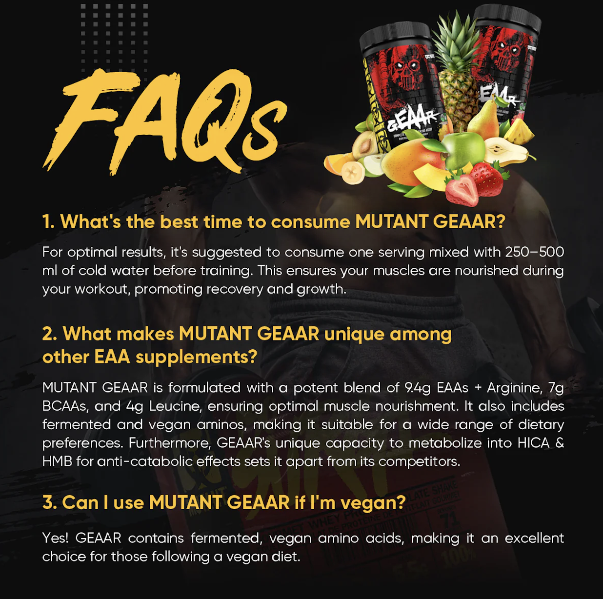 Mutant GEAAR Essential Amino Acids EAA Asid Amino Penting Supplement ...