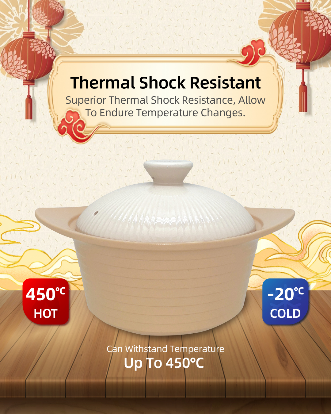 Chefology Terrachef Nano-ceramic Glaze Coating Casserole Pot Lid Non ...