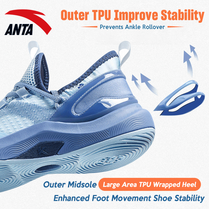 ANTA Men KT FLY Basketball Shoes 1124E1606-2 -Angle Falls Blue/Era Blue ...