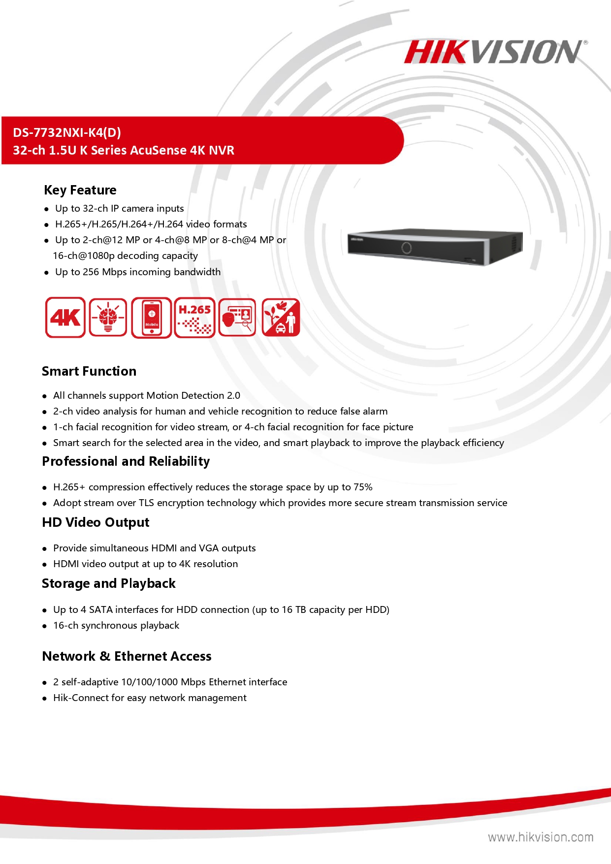 Hikvision 32CH 32 Channel 4K 8MP IP Network CCTV NVR Recorder 4 Hdd 1 ...