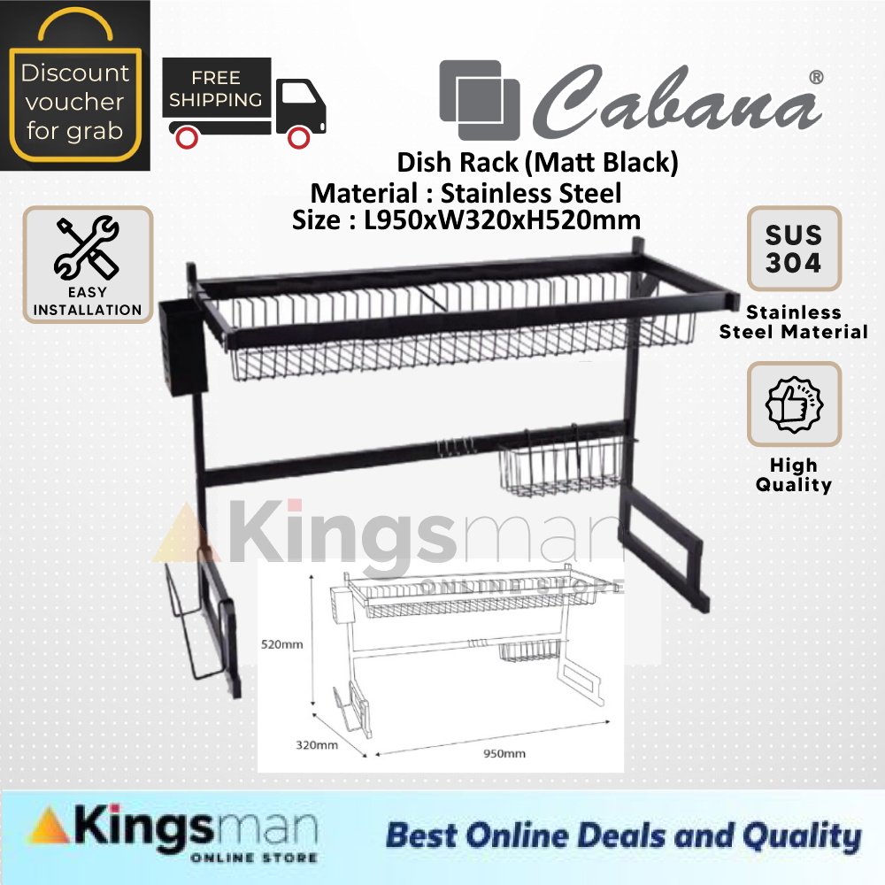 [Kingsman] Cabana Kitchen Stainless Steel Dish Rack Dapur Rak Pinggan ...