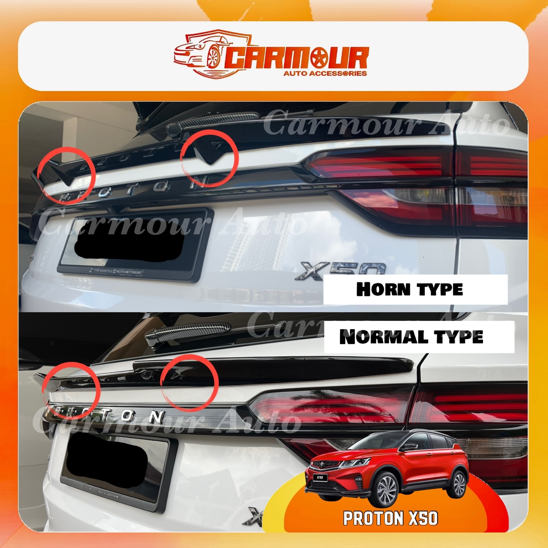 🔥New Arrival🔥 Proton X50 Rear Trunk Mid Spoiler M4 Sport Style Ducktail ...
