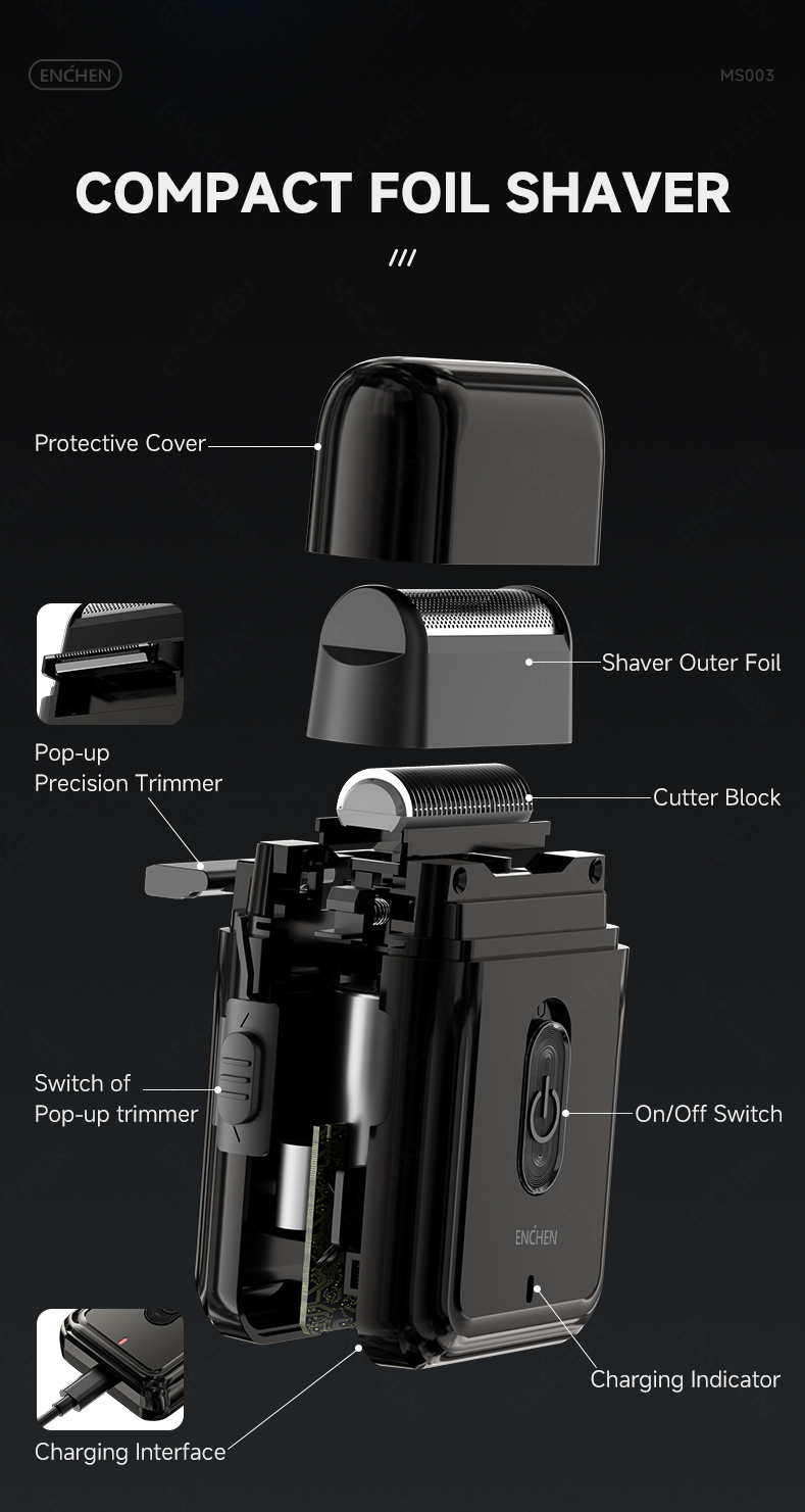 Enchen MS003 Mesin Cukur Janggut Mini Electric Shaver Portable Foil ...