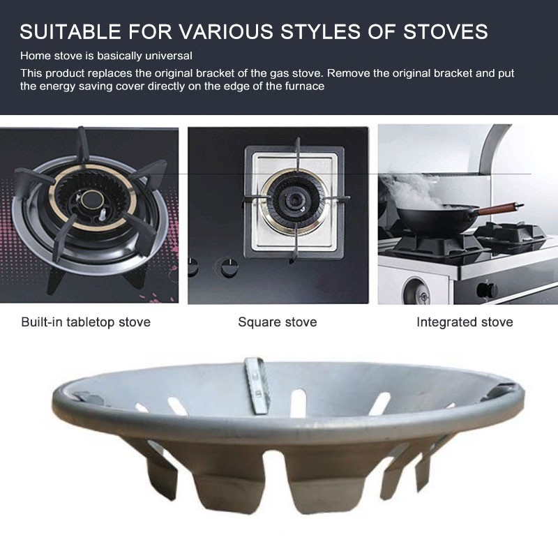Stainless Gas Stove Ring–Windproof Shield & Energy-Saving Cover (Jimat ...