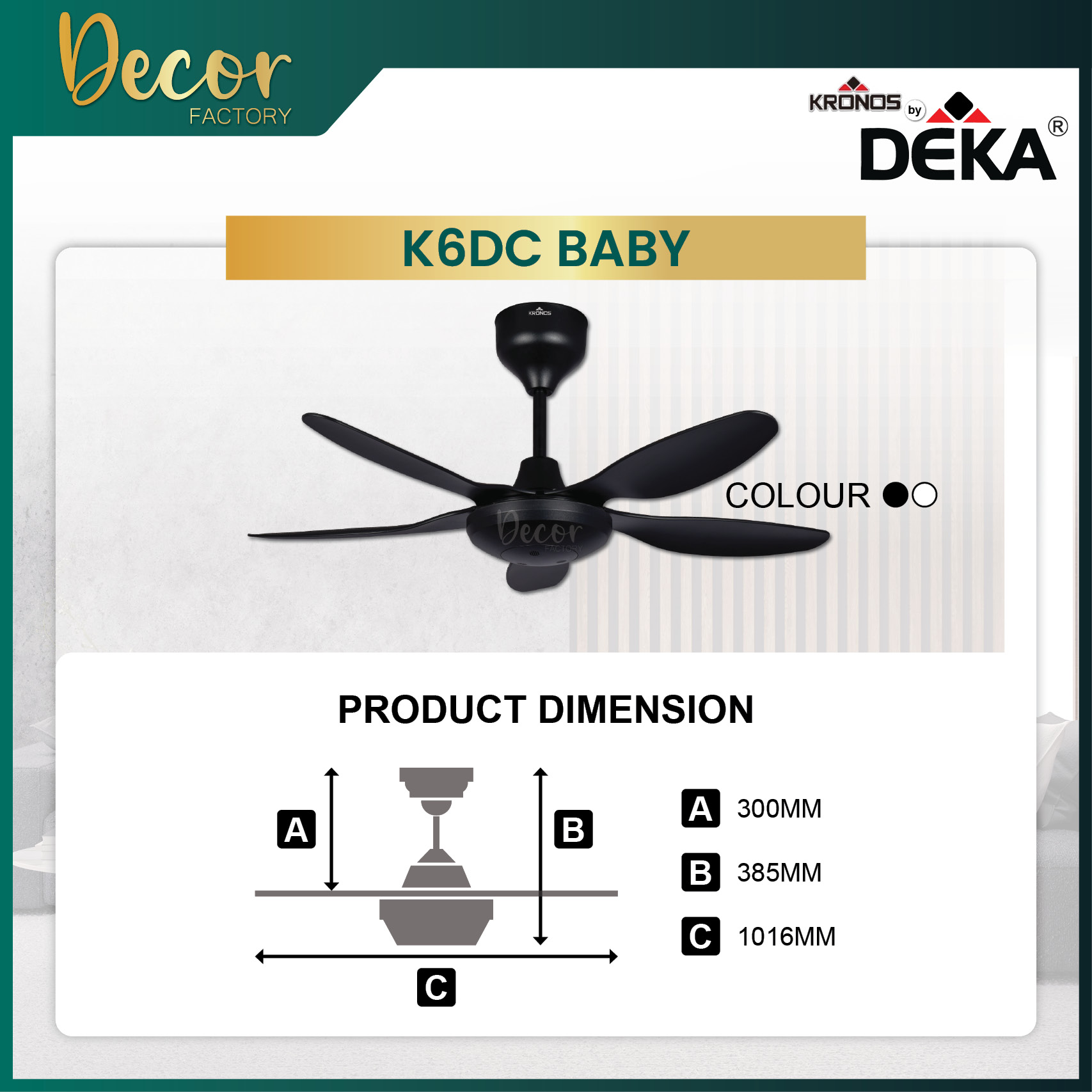 DEKA KRONOS K6DC 56" K6DC BABY 40" 5 Blades 24 Speeds + Reverse DC ...