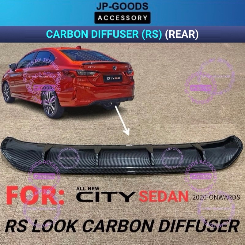 Honda City GN2 Sedan 2020-2022 RS Rear Bumper Diffuser Carbon Fiber ...