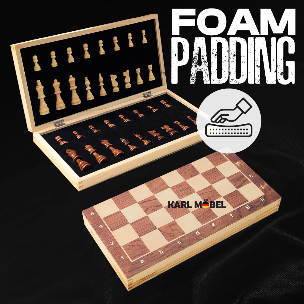 Chess Set Board Wooden Magnetic Foldable Chess Board Portable Papan ...
