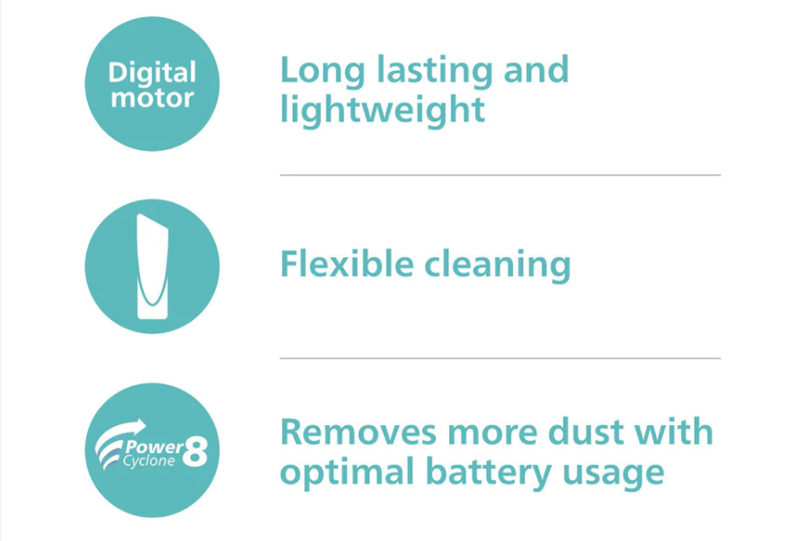 Philips Cordless Stick Vacuum Cleaner with 3 Layer Filtration XC2011/61 ...