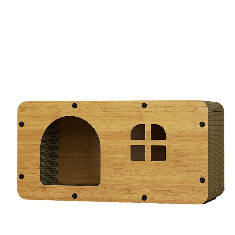 Wooden Cat House Scratching Board Stackable Cat Villa Large Cats cat ...