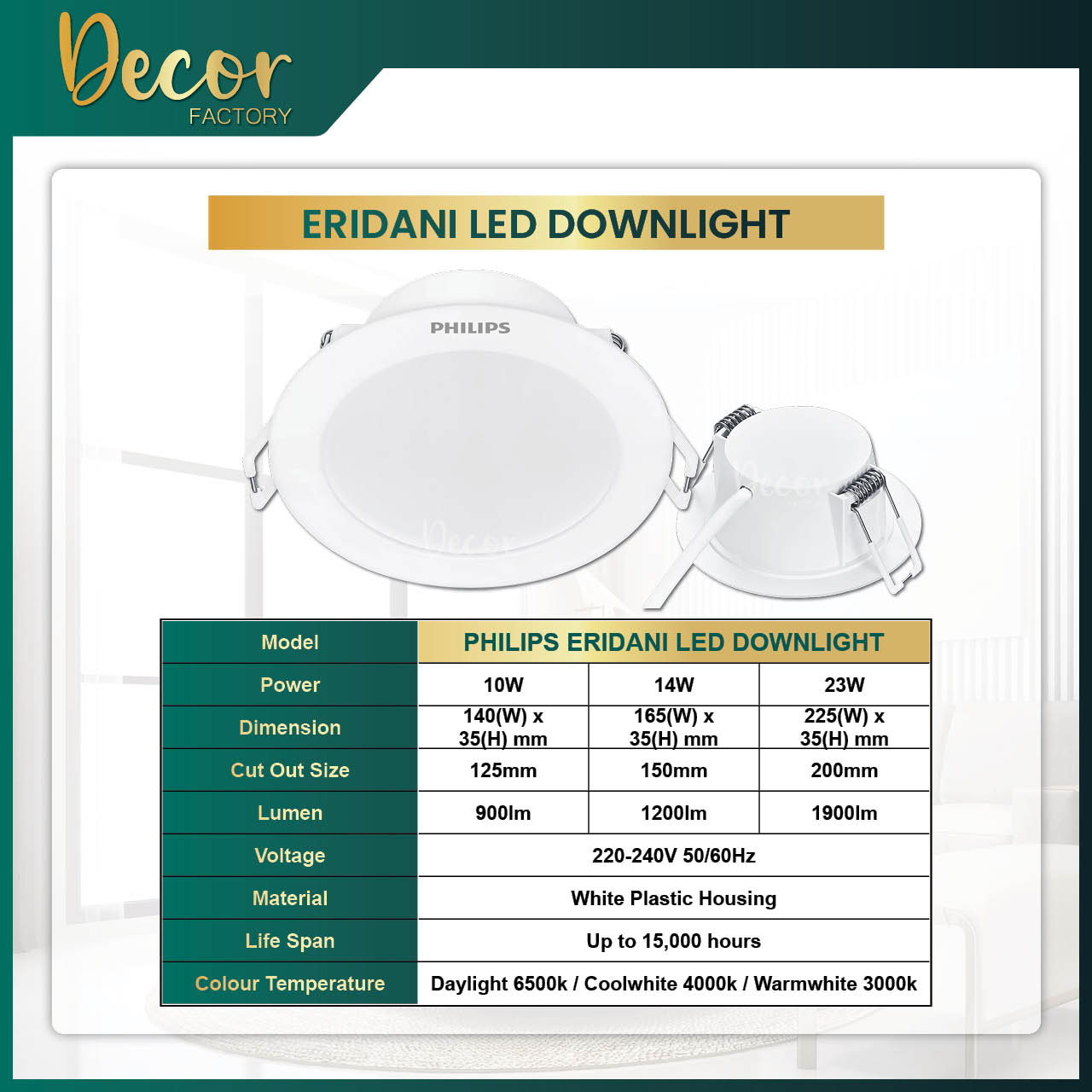 🔥NEW🔥PHILIPS ERIDANI LED Recessed Downlight 4" 10W / 6" 14W / 8" 23W ...