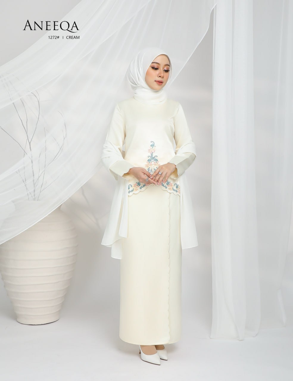 ANEEQA KURUNG Kurung Mini Kedah Kurung Duchess Satin Baju Raya 2025 (1272) | Shopee Malaysia
