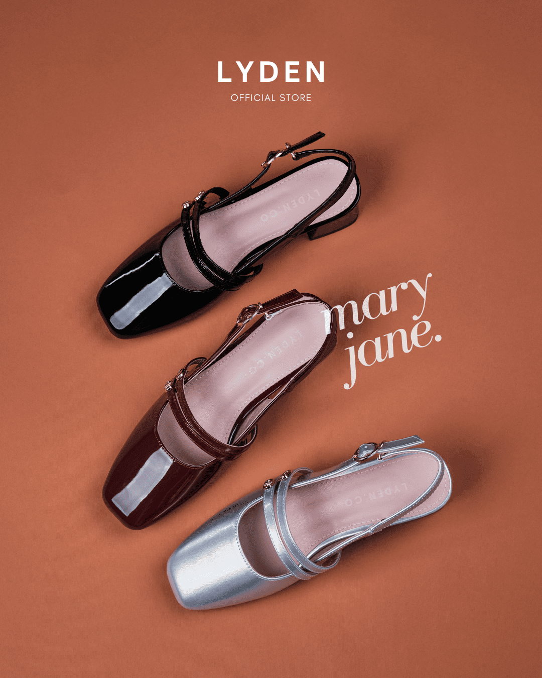 Lyden Mary Jane Glossy series 5cm pump heels - Classic Black//Maroon ...