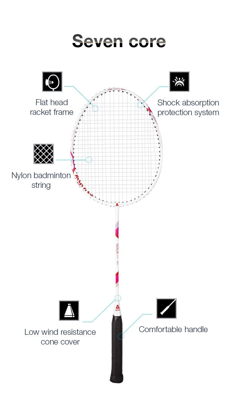 Agnite Badminton Racket Iron Alloy Integrated Durable Lightweight for ...