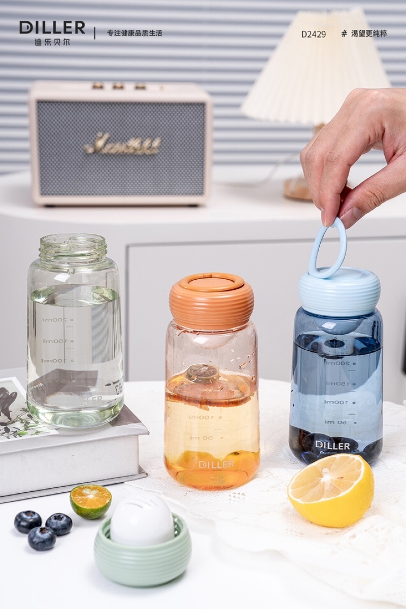 Diller Pocket Tritan Juice Water Bottle Air Botol Kecil With tea filter ...