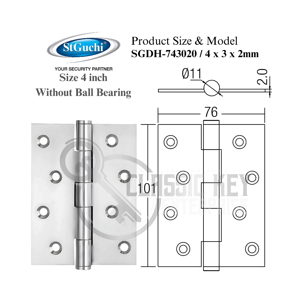 St Guchi Door Hinge 4 inch - 5inch SGDH-743020 / SGDH-743020 2B / SGDH ...
