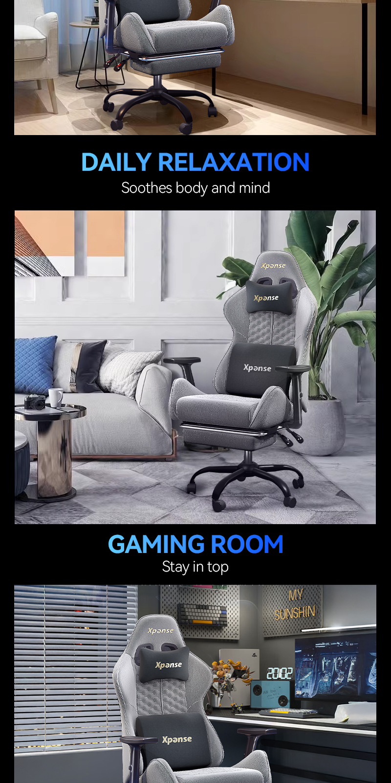 Xpanse Xcelon Gaming Chair Kerusi Office Ergonomic Computer Chair With ...