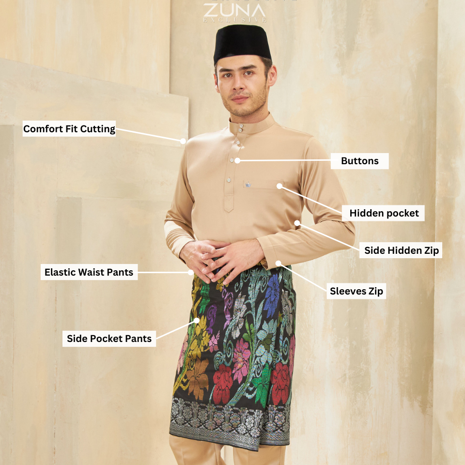 NUDE | Baju Melayu Arman series (Cekak Musang & Teluk Belanga) by Zuna Exclusive edisi RAYA 2025 ...