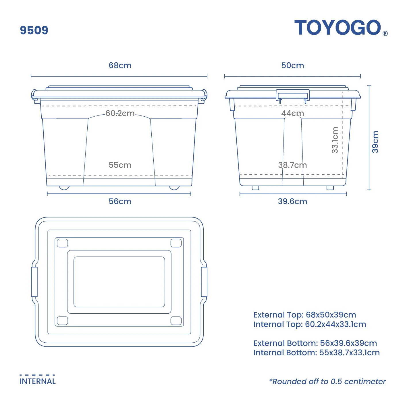 TOYOGO Large Storage Box with Lid - Translucent 9509 (79L) [2 units ...