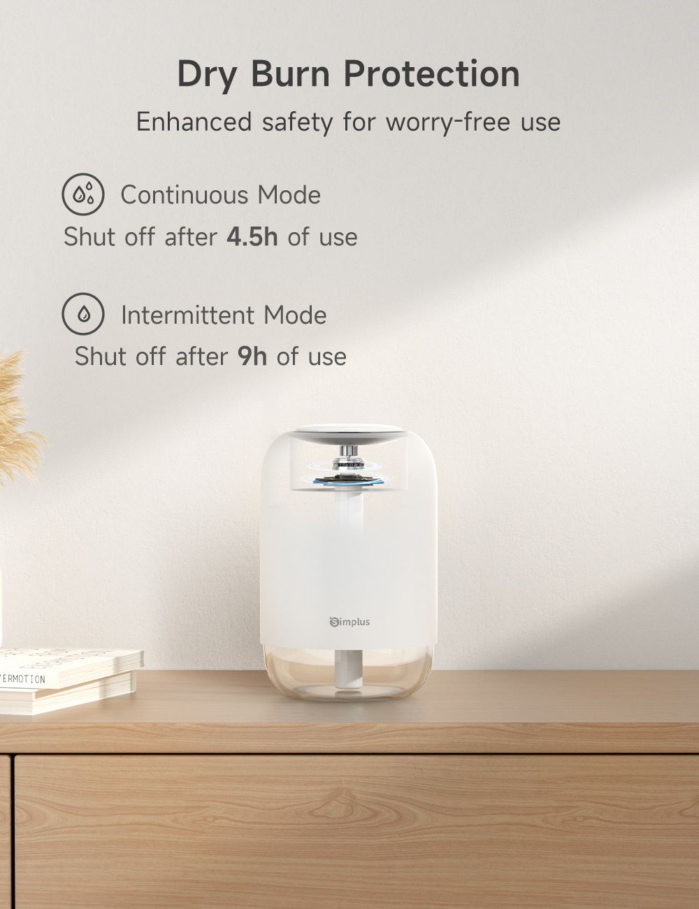 Simplus Humidifier Car Desktop Use Type-C Rechargeable Wireless ...