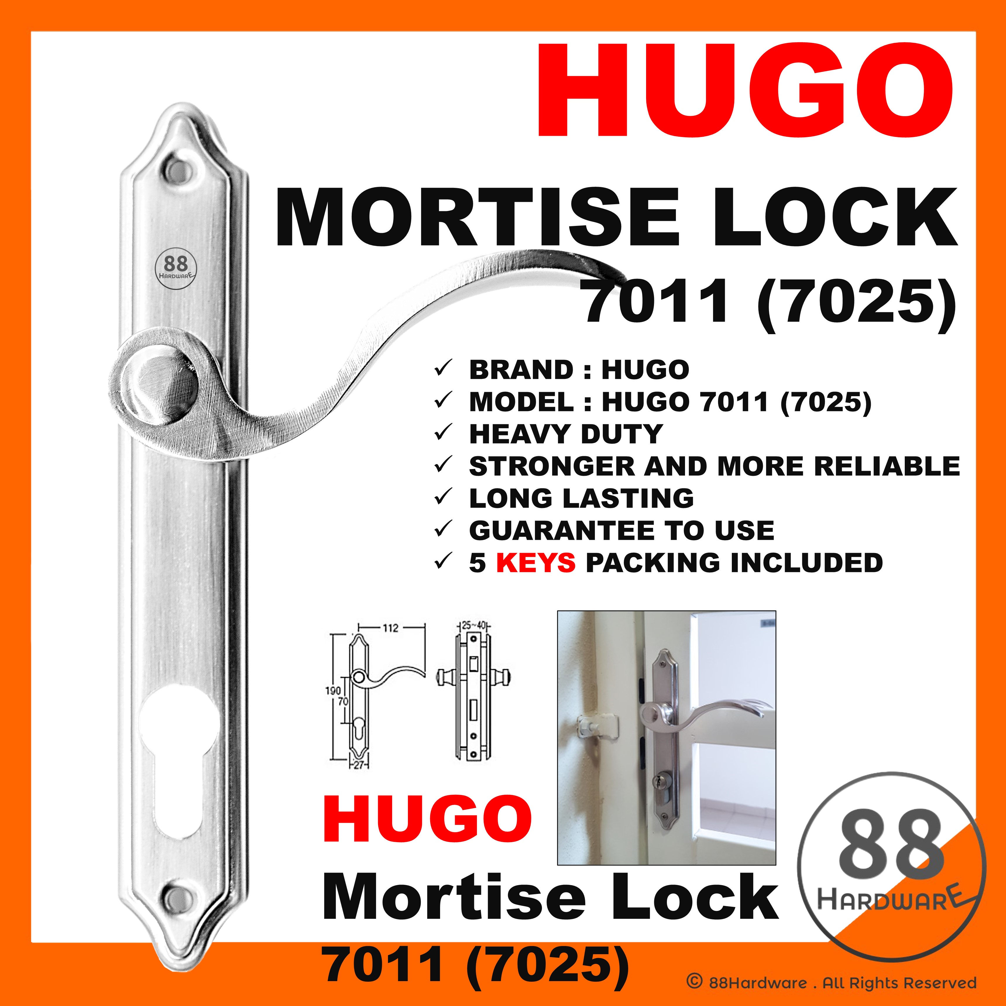 HUGO 7011 7025 ST GUCHI mortise lock / grill lock grill door lock set ...