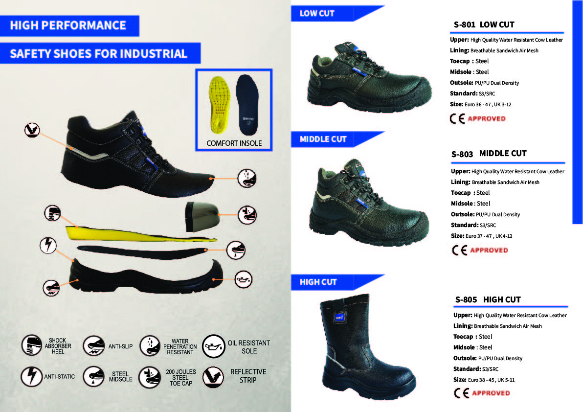 COLSON Shiyo Safety Shoe S-803 Middle Cut - Comfortable Anti-Puncture ...