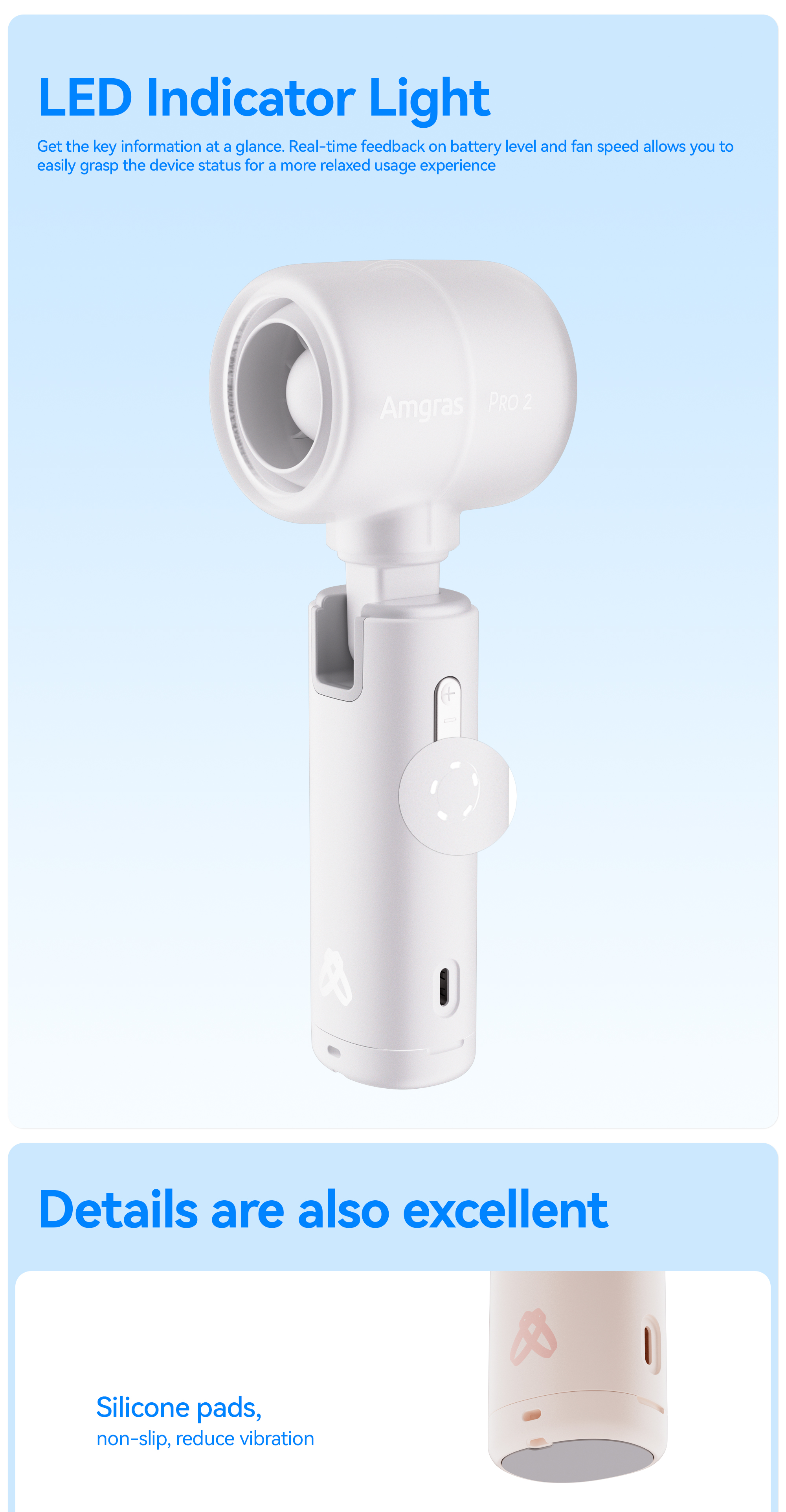 Amgras MetaHeld Fan Pro2 handheld hanging umbrella fan portable ...