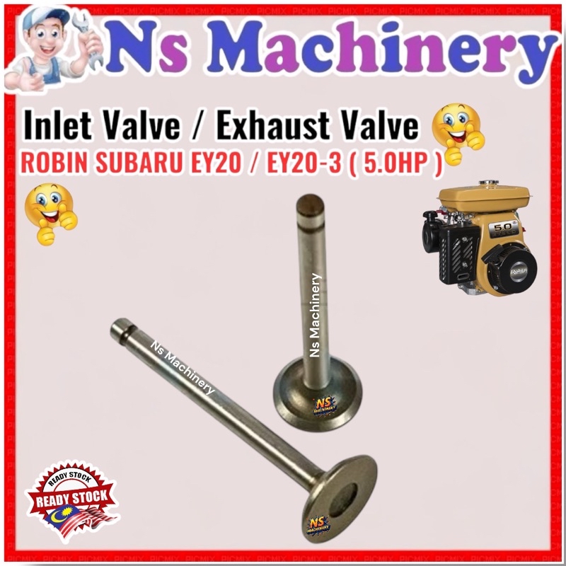 ROBIN SUBARU EY20 / EY20-3 ( 5.0HP ) Inlet Valve / Exhaust Valve - In ...