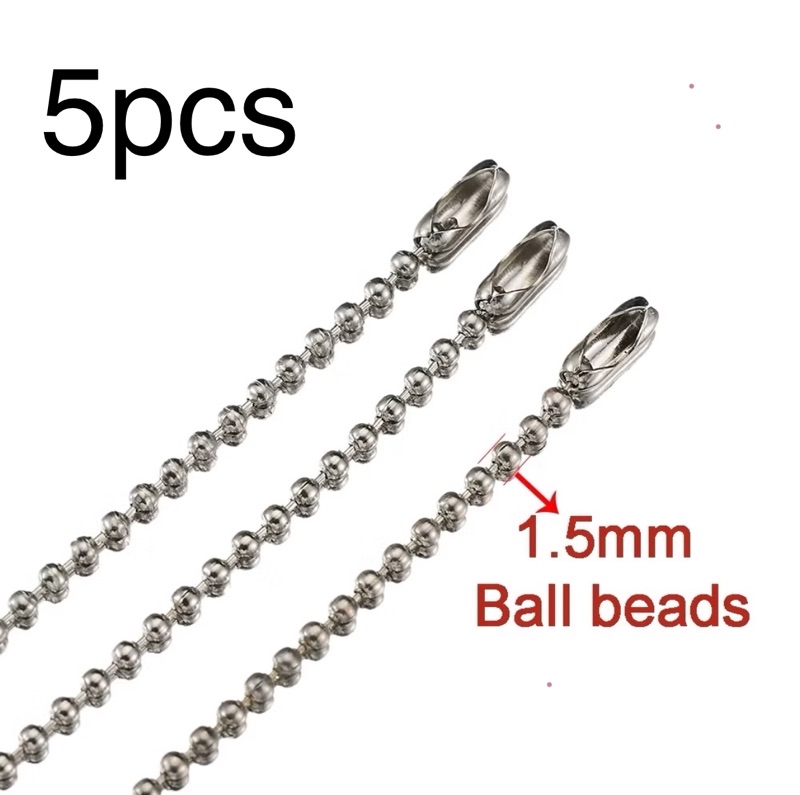 [Ready stock] 5pcs Stainless Steel Ball Beading Chains 10cm Ball Chain ...