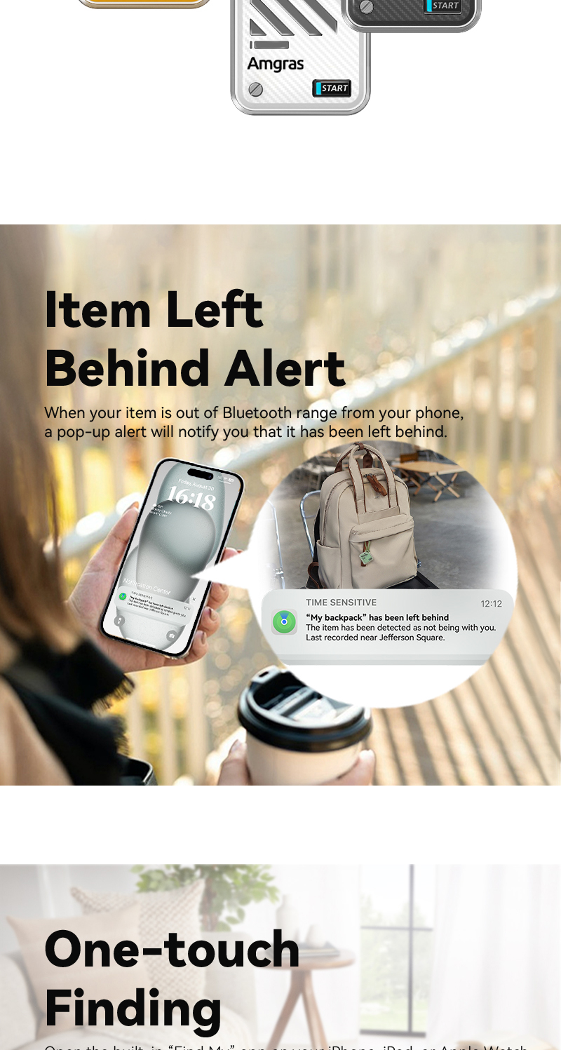 Amgras KVHB_Pro Wireless Smart Tracker Anti-Lost Track Device Animal ...