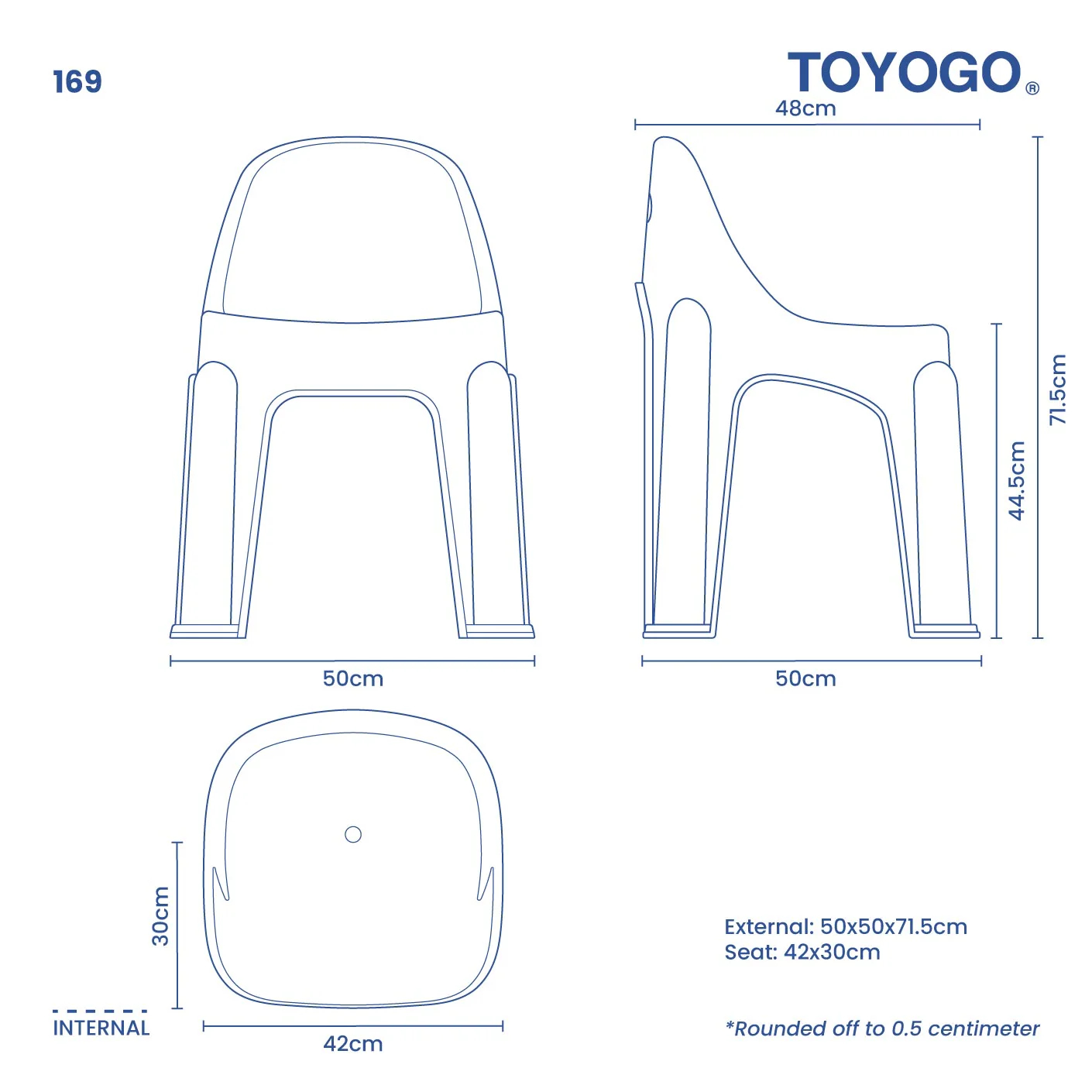 TOYOGO Large Comfort Chair 169 [4 units/8 units] | Shopee Malaysia