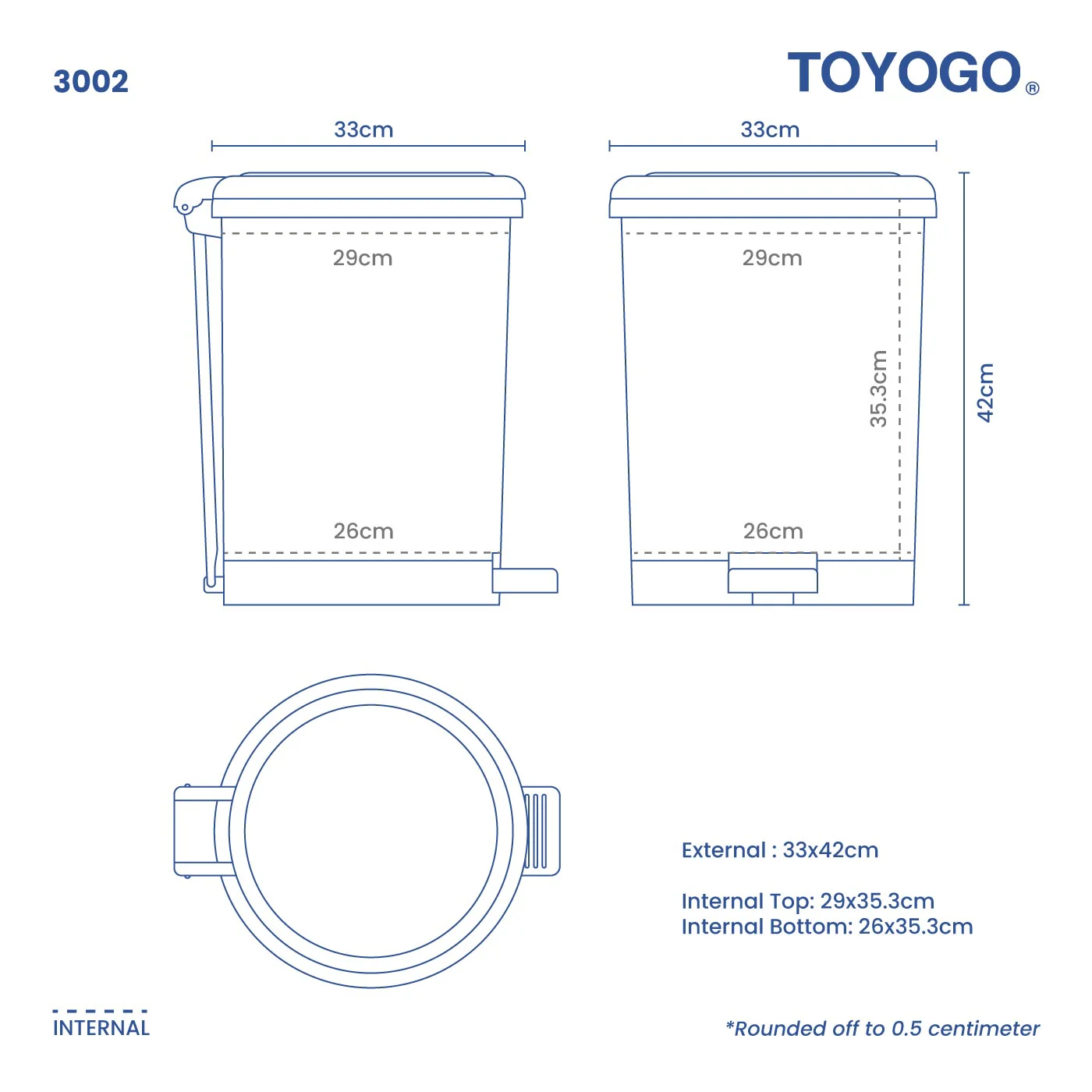 TOYOGO Step Dustbin 3002 (23L) [1 unit] | Shopee Malaysia