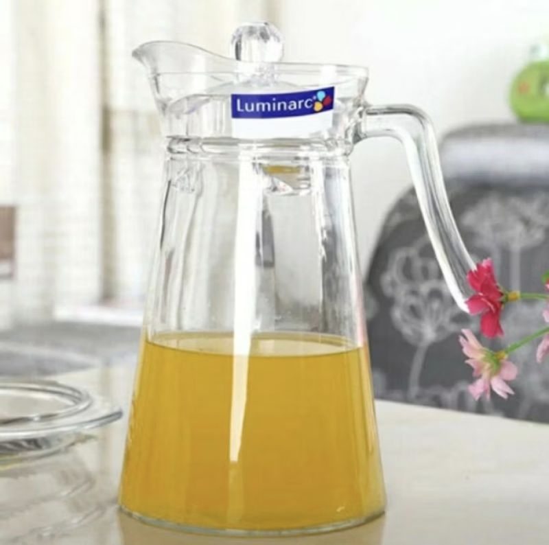 Luminarc ARC Kone Water Jug Air Panas Sejuk Kaca with Lid 1.3L Pitcher ...