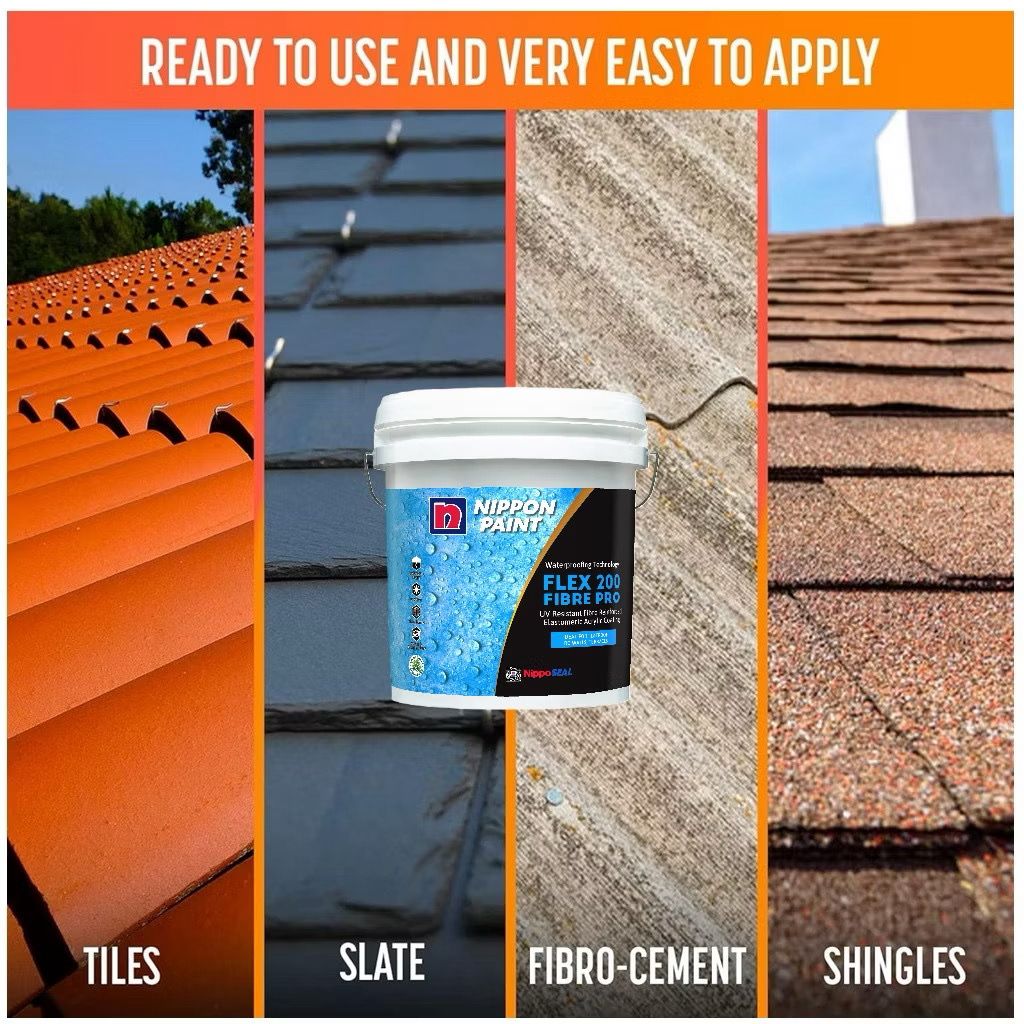 Nippon Waterproofing Flex 200 Fiber Pro 5KG | NippoSeal Flex 200 Pro WaterProofing Technology ...