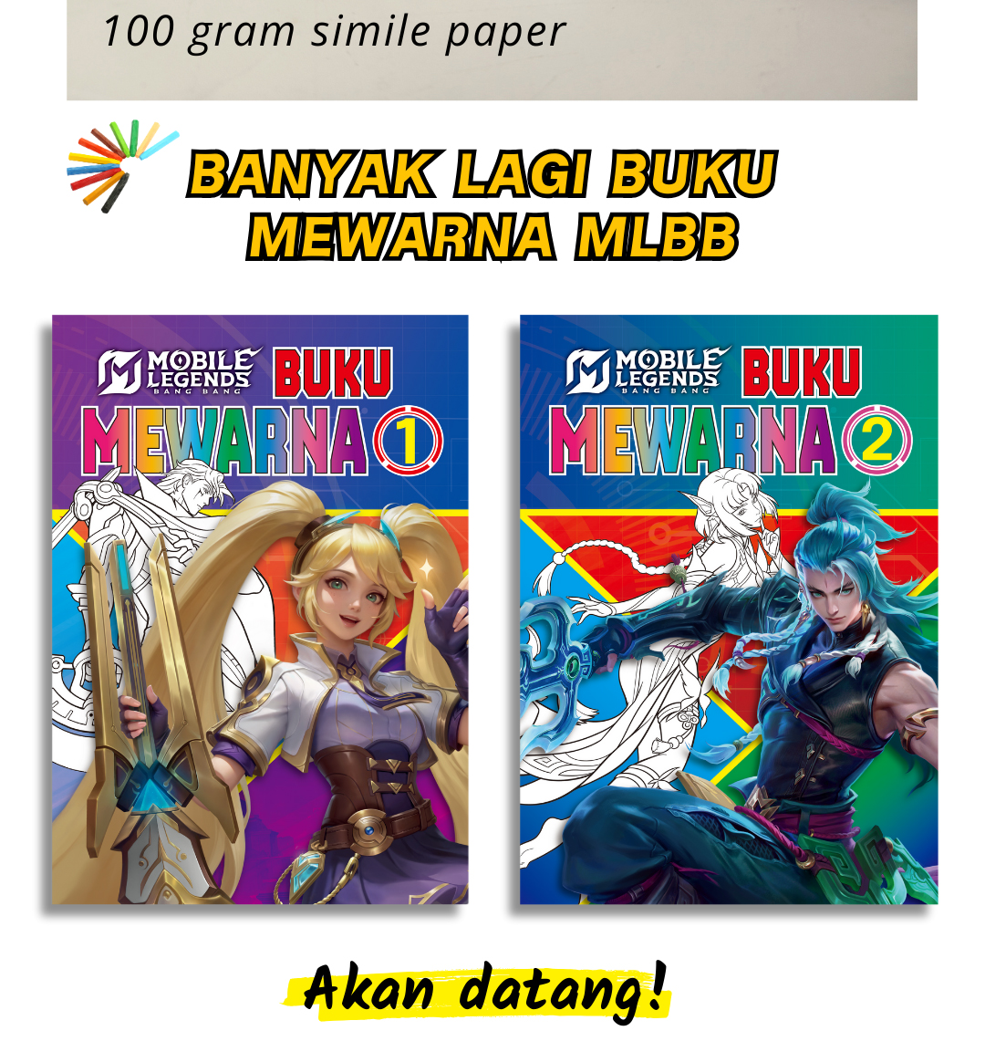 Buku Mewarna MLBB Buku 2 Colouring Book Mobile Legends:Bang Bang Buku ...