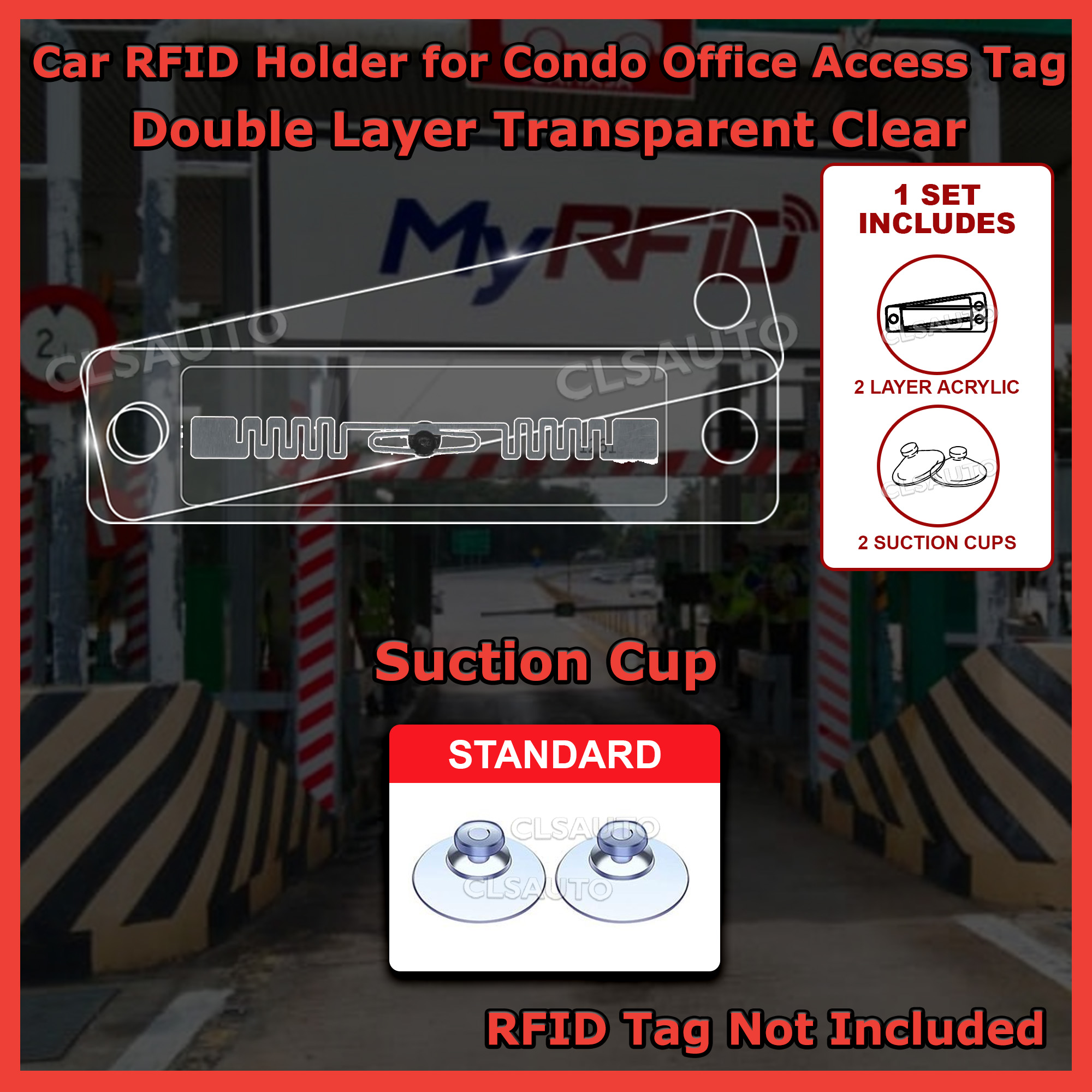 Universal RFID Car Holder for Condo Office Access Tag Double Layer ...
