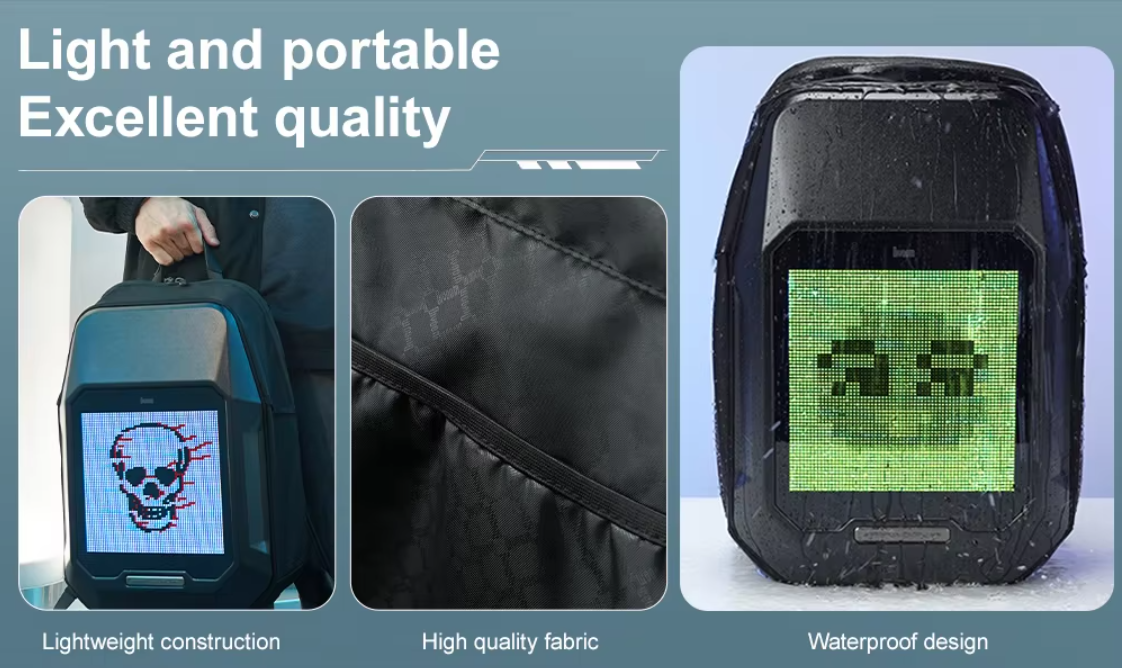 Divoom Cyber bag Pixel Art LED Backpack : Pixel Art LED Backpack for ...