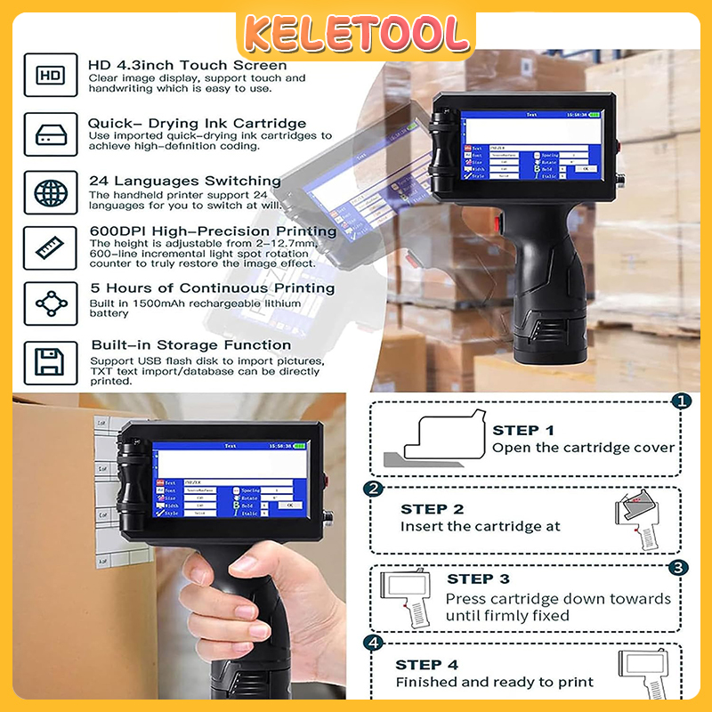 Barcode Scanner inkjet printer printer label 手持喷码机 Barcode Code Printer ...