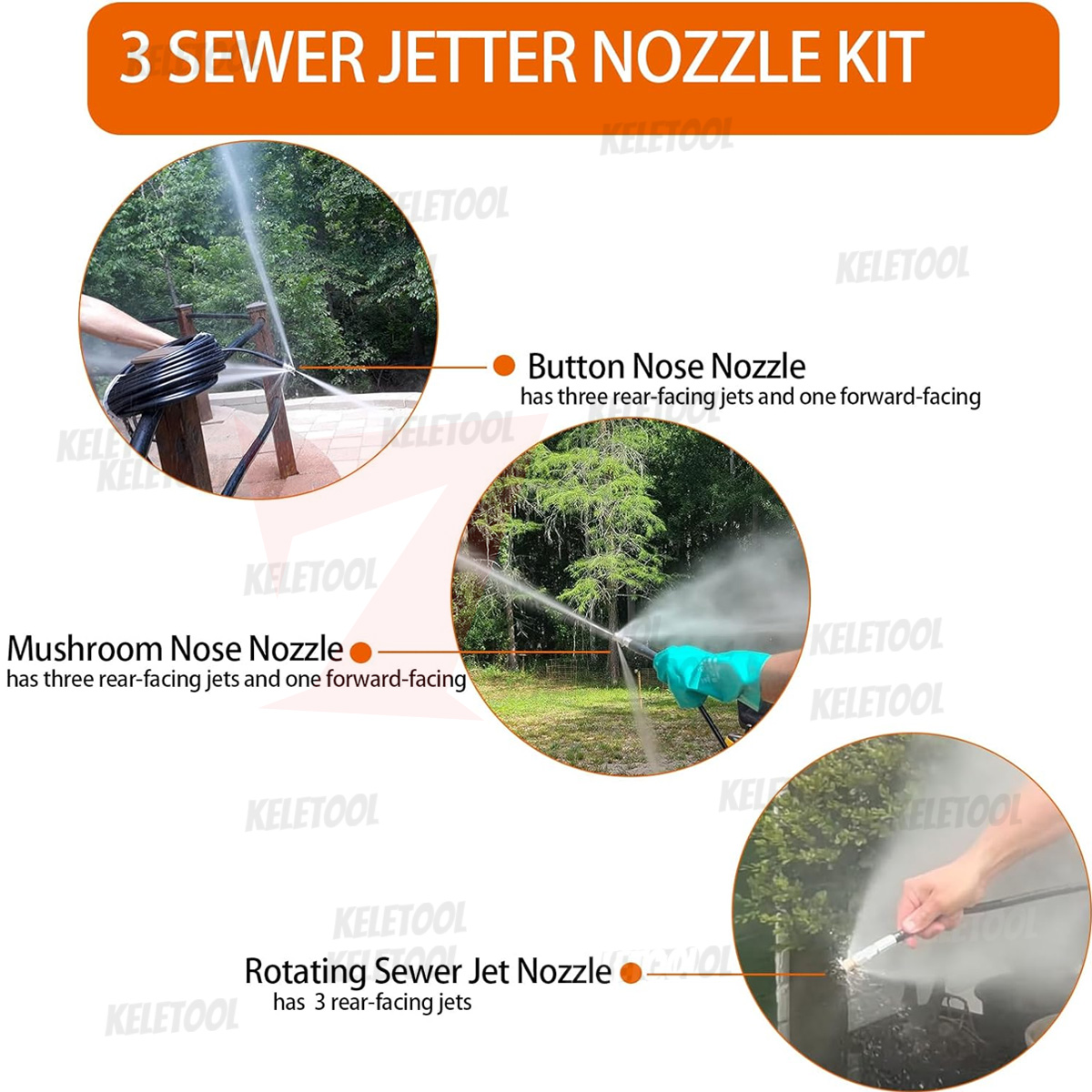 6in1 sewer jetter kit Sewer water jet hose pressure jet cleaner pipe ...